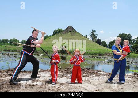 Swiss couple Andy and Carmen Kunz, pose for a picture together with ...
