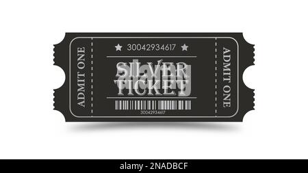 Silver Ticket. Vector illustration for websites, applications, cinemas ...