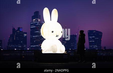 EDITORIAL USE ONLY An illuminated statue of Miffy is unveiled at ...