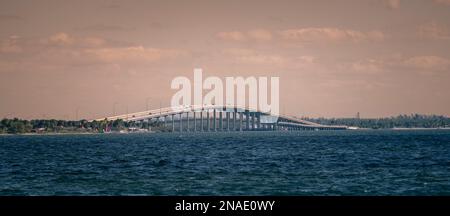 bridge over the sea sunset key Biscayne miami Stock Photo - Alamy