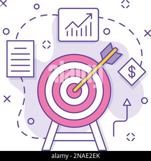 Corporate goals and values isolated concept vector illustration set ...