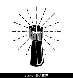 Fist icon. Protest concept. Empowerment icon. Fist clenched symbol ...