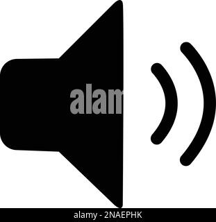 Audio speaker high or increase and loud volume sound flat vector icon ...