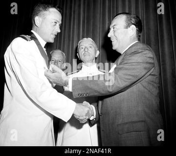 ADM Hyman G. Rickover, center, and ADM Kinnaird R. McKee, Director of ...