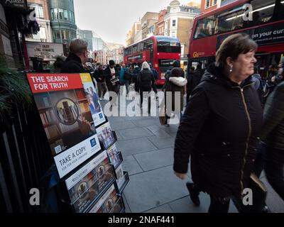 Jehovah witness The Watchtower, magazine stall outside Liverpool Street ...