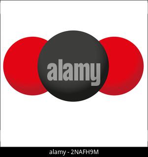 Carbon dioxide, CO2, molecule model and chemical formula. Carbonic acid ...