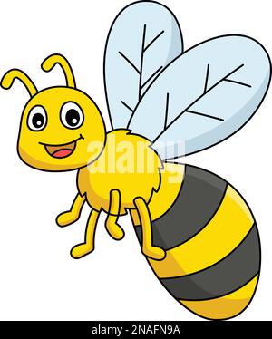Spring Bee Cartoon Colored Clipart Illustration Stock Vector Image ...
