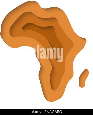 Africa 3d paper cut website template. Africa map paper cut out ...