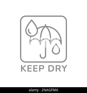 Keep dry vector label. Stamp with umbrella and rain drop Stock Vector ...
