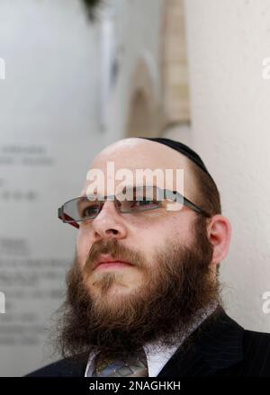 Rabbi Menachem Stern of Brooklyn, N.Y., stands outside of the Shul ...