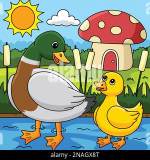 Spring Duckling Cartoon Colored Clipart Stock Vector Image & Art - Alamy