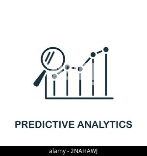 Predictive analytics icon. Monochrome simple sign from digitalization collection. Predictive ...