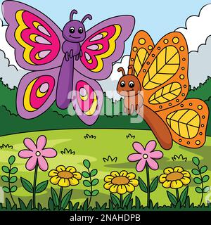 Spring Butterflies Cartoon Colored Clipart Stock Vector Image & Art - Alamy