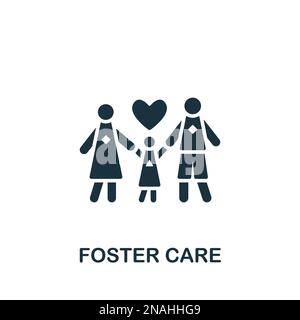 Foster care icon. Monochrome simple sign from donation collection ...