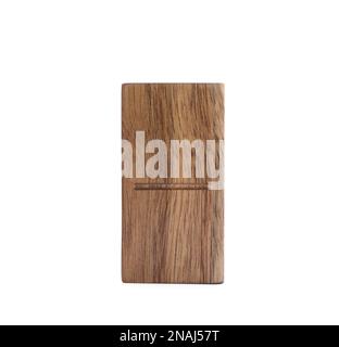 Wooden domino tile with pips isolated on white Stock Photo - Alamy
