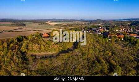 Harz pictures Heimburg aerial photos Stock Photo - Alamy