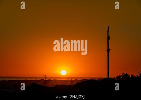 Sunset in the beach of Los Caños de Meca (Spain Stock Photo - Alamy