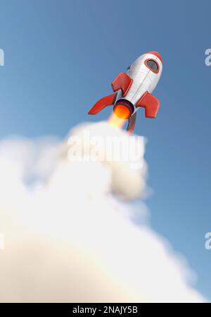 Take off - launching rocket, panorama format Stock Photo - Alamy