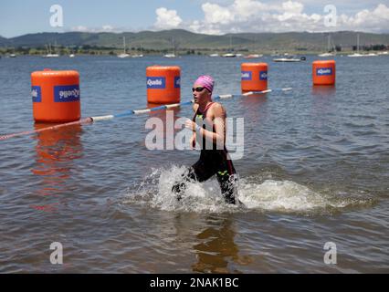 Durban, South Africa. 12th Feb, 2023. Swimmers compete at 50th aQuelle ...