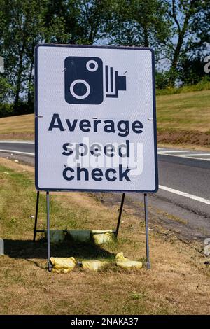 A road sign tells drivers they are entering a section of motorway which ...