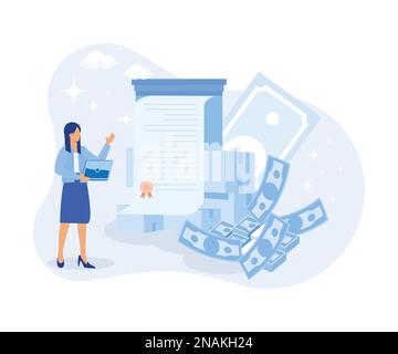 Business characters purchasing bonds or stock on capital market ...