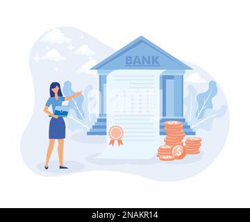 Business characters purchasing bonds or stock on capital market ...