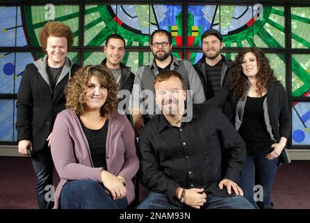 The Casting Crowns are shown Friday, Nov. 4, 2011, in Akron, Ohio. Standing , left to right, are ...