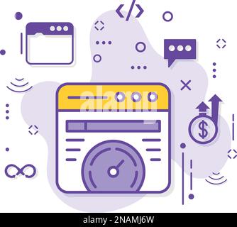 Website loading optimization Page speed and SEO Flat vector concept ...