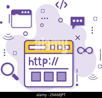 HTTP Hypertext Transfer Protocol internet communication icon set ...
