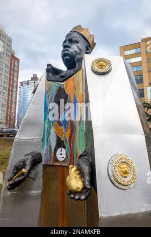 Notorious BIG B.I.G. sculpture in downtown Brooklyn New York City Stock ...