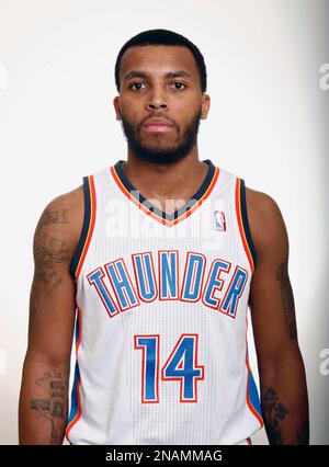 Oklahoma City Thunder's Daequan Cook poses for a photo during media day ...