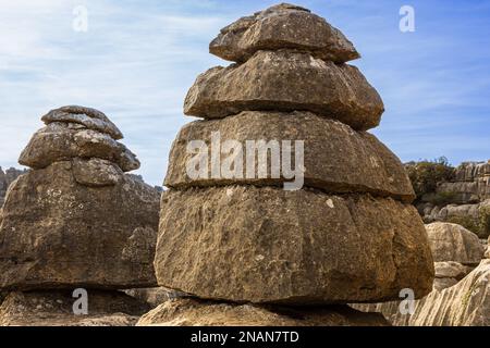 Limestone rocks, Torcal de Antequera, Málaga province, Andalusia, Spain ...