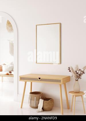 frame mockup on 3d rendering living room Stock Photo - Alamy