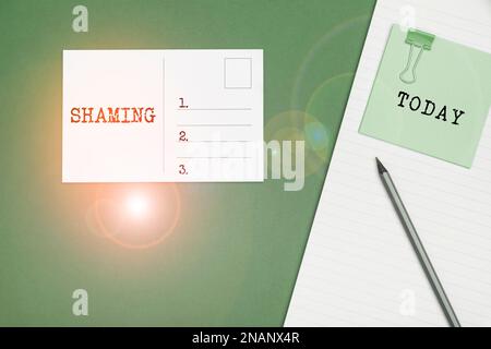 Writing displaying text Shaming, Internet Concept subjecting someone to ...