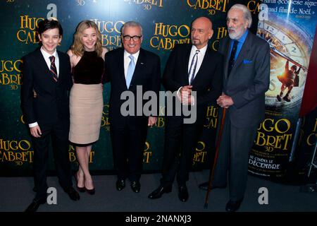 CHRISTOPHER LEE, ASA BUTTERFIELD, HUGO, 2011 Stock Photo - Alamy