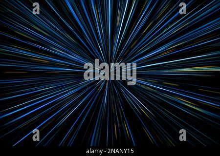 Lights trail using zoom techniques. The effect of zooming in and out of ...