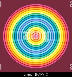 Multicolored concentric circles, vibrant colors, abstract background ...
