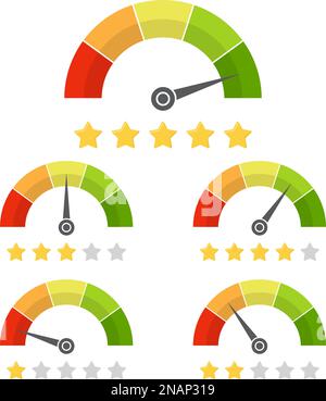 Star rating credit score icon. Flat illustration of star rating credit ...