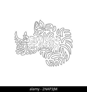 Continuous line rhinoceros head. Single line rhino illustration Stock ...