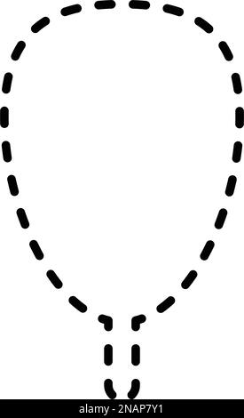 Tracing lines dotted tree outline shape for preschool and kindergarten ...