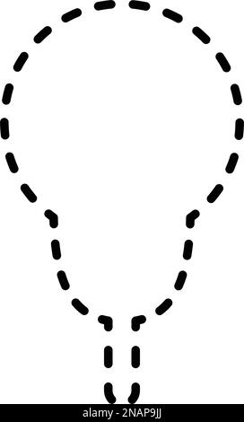 Tracing lines dotted tree outline shape for preschool and kindergarten ...