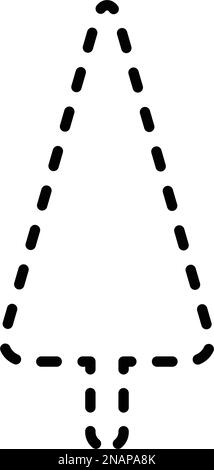 Tracing lines dotted tree outline shape for preschool and kindergarten ...