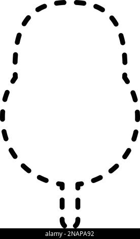 Tracing lines dotted tree outline shape for preschool and kindergarten ...