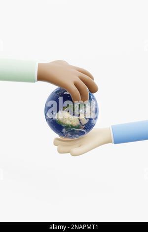 Cartoons Hands, Diversity Concept of different skin colour working ...