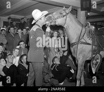 Roy Rogers, the star of Madison Square Garden’s rodeo in New York shown ...