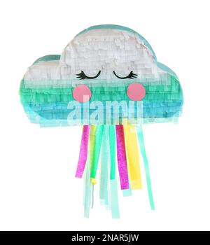 Bright colorful cloud pinata isolated on white Stock Photo - Alamy