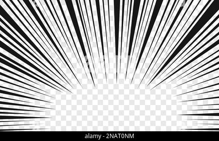 Manga comic effect on transparent background. Motion radial lines for ...