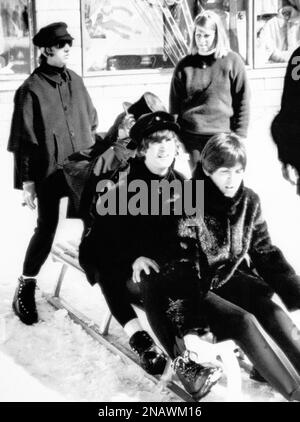 The Beatles during the filming of their second movie "Help!" in March ...
