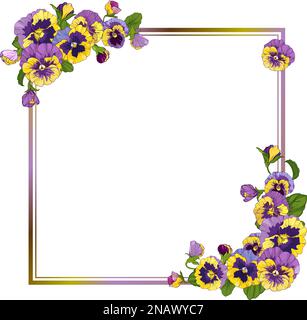 Cute leaf flower frame, isolated on dark blue background, for poster ...