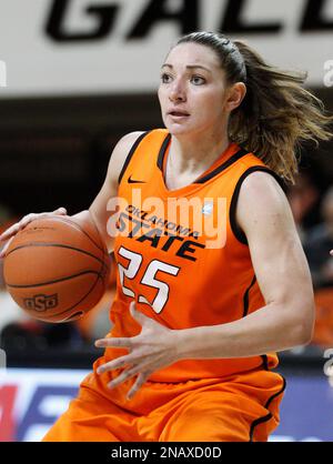 Oklahoma State forward Lindsey Keller (25) shoots in an exhibition ...